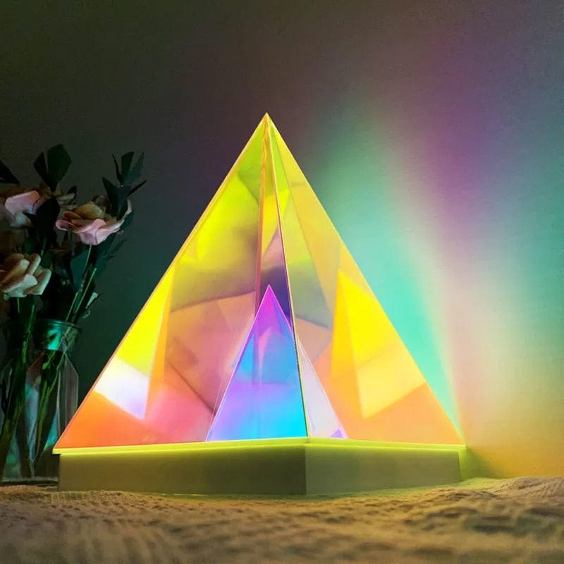 Atmospheric Pyramid Acrylic Lamp - Colorful Table Light – Homebound ...